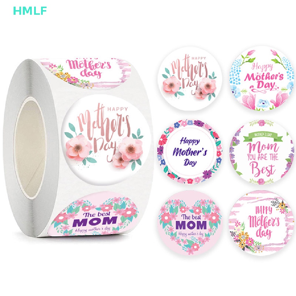 HM 500Pcs/Roll Happy Mother's Day Gifts Label Kraft Packaging Sealing ...
