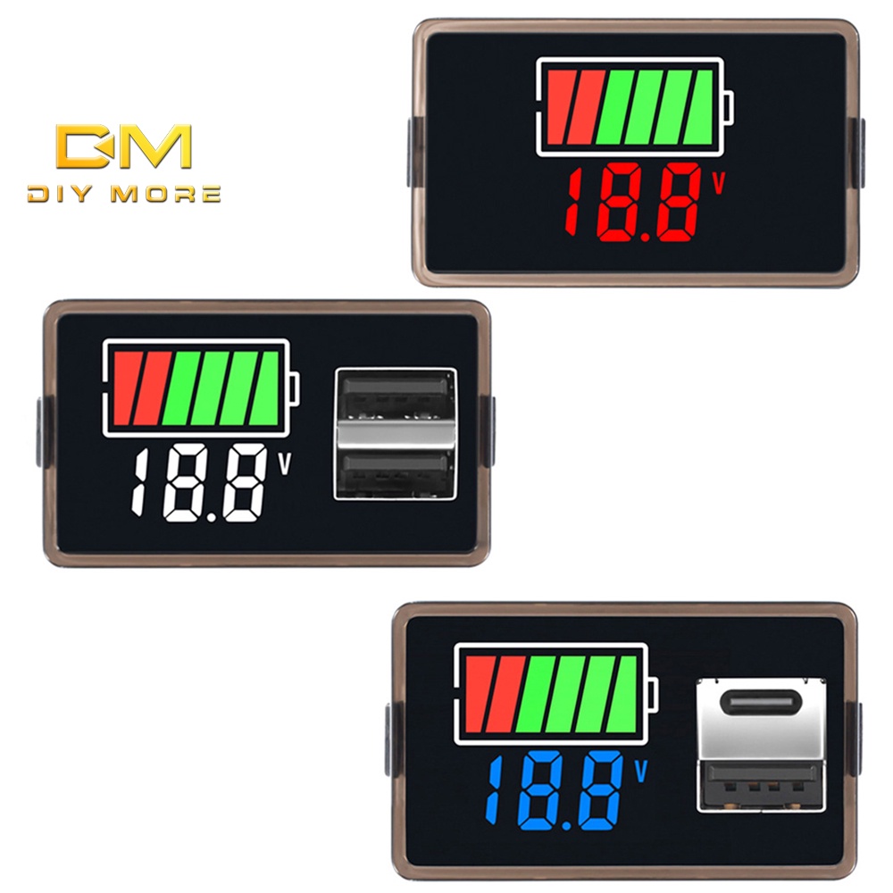 DIYMORE USB fuel gauge, battery display, DC digital display lithium ...