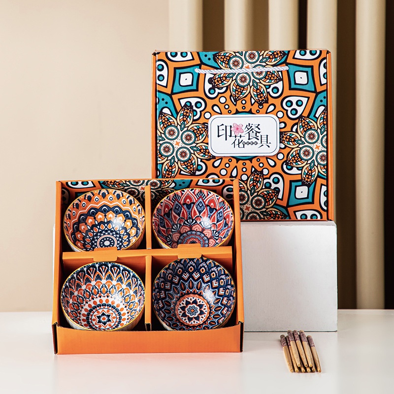 KUCHE Tableware Set Rice Bowl Plate Set Ceramic Dinnerware Set ...
