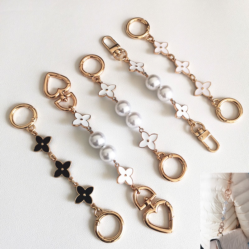 Female Bag Chain Pearl Extension Four-Leaf Clover Decorative Strap ...