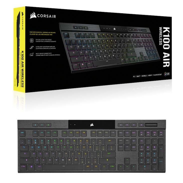 # CORSAIR K100 AIR WIRELESS RGB Ultra-Thin Mechanical Gaming Keyboard ...