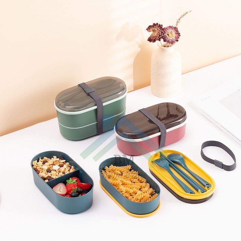 Lunch Box/2-Tier Lunch Box/700ml Bento Set/Free Spoon For Dining ...