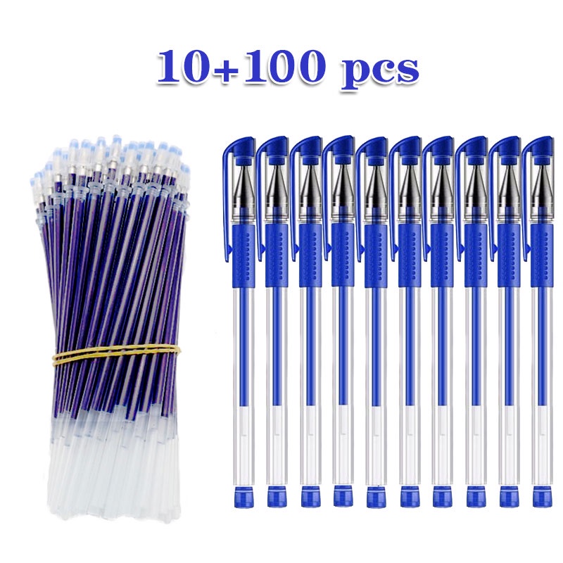 110 PCS Gel Pen Set Neutral Pen Smooth Writing Fastdry 0.5mm Black/blue ...