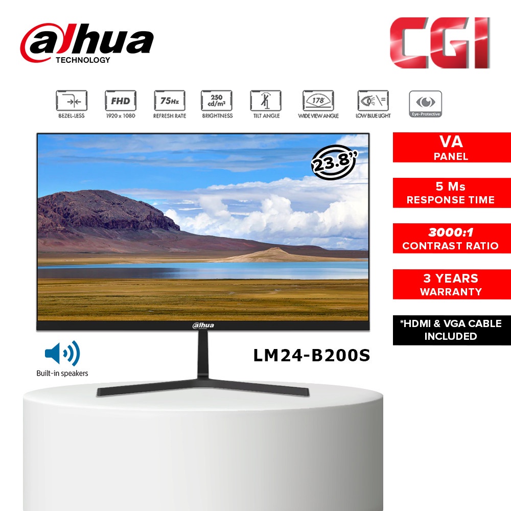 Dahua 23.8" LM24-B200S 75hz 5ms VA FHD Monitor with built in speaker | Shopee Malaysia