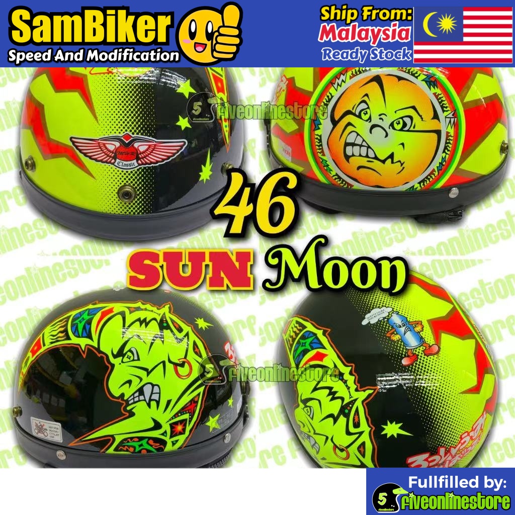 MHR III Original Helmet Half 46 Rossi Sun Moon Original Cut Steng Kura ...