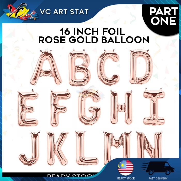 3D Foil Balloon Rose Gold Alphabet Balloon Belon Event Wedding Birthday ...