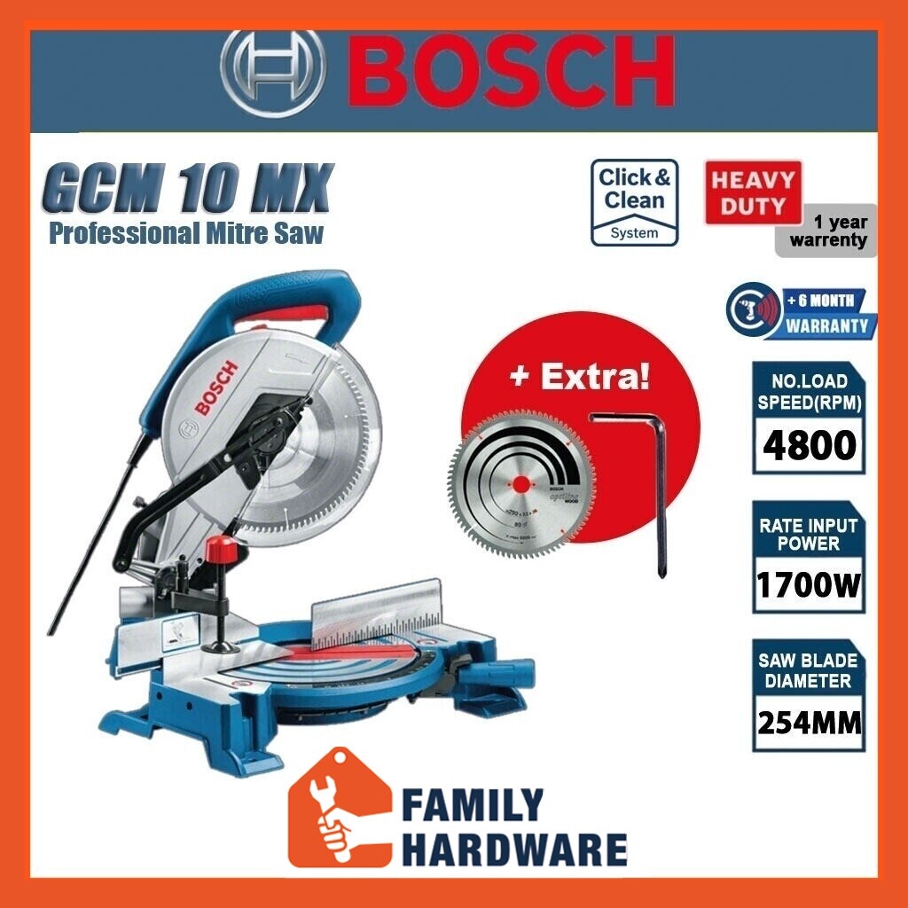 BOSCH GCM 10 MX Professional Mitre Saw With Hex Key + Saw Blade ...