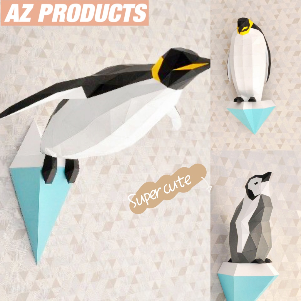 Penguin Fans Europe and America Creative 3D Papercraft DIY Papercraft ...