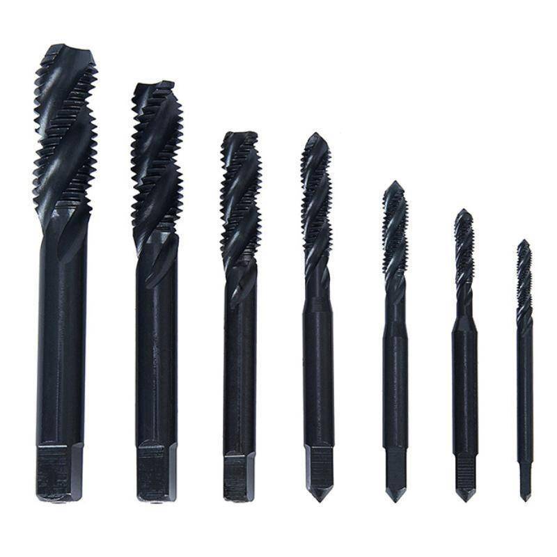 7PCS M3-M12 6542 HSS Nitriding Coated Metric Spiral Flute Taps Machine ...