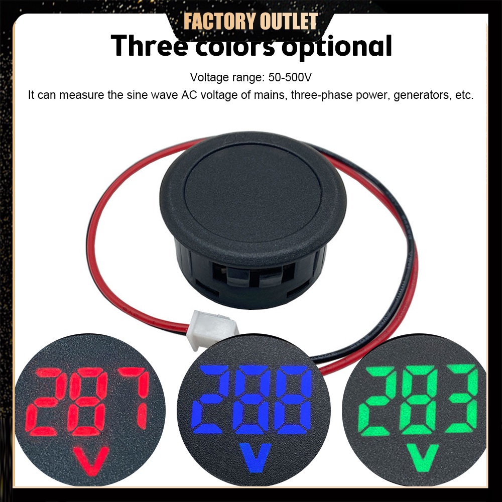 AC 50-500V Voltmeter LED Display Digital Panel Meter Voltage Indicator ...