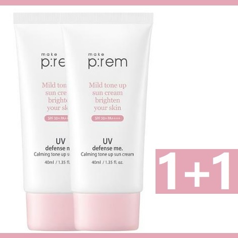 1+1 Make Prem UV Defense Me. Calming Tone Up Sun Cream SPF 50+ PA ...