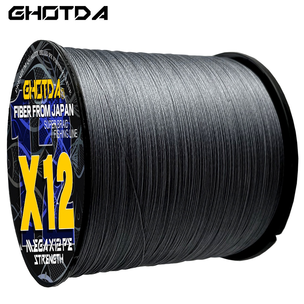 tali pancing GHOTDA MultiColor Original X12 Fishing Line 300M 500M 12 ...