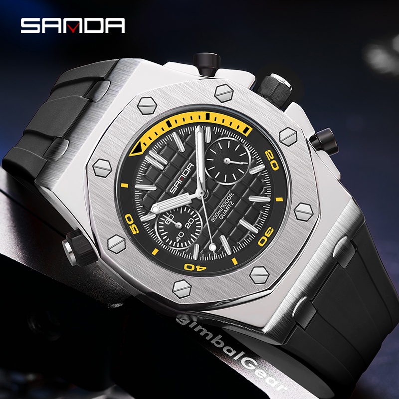 Sandals Prismatic Plaid Dial Three-display Luminous Luxury Quartz Watch ...