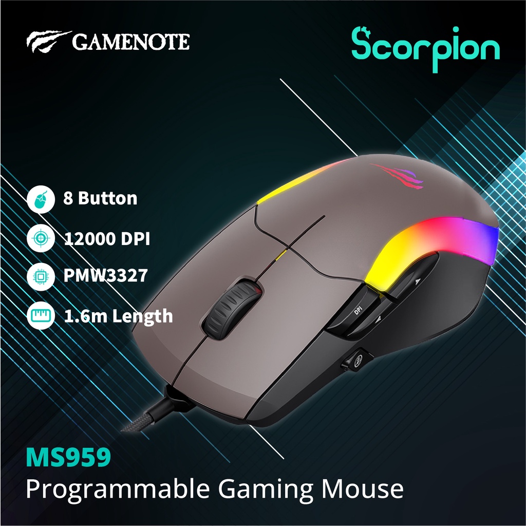 Gamenote MS959 RGB Backlit Programmable Gaming Mouse | Shopee Malaysia