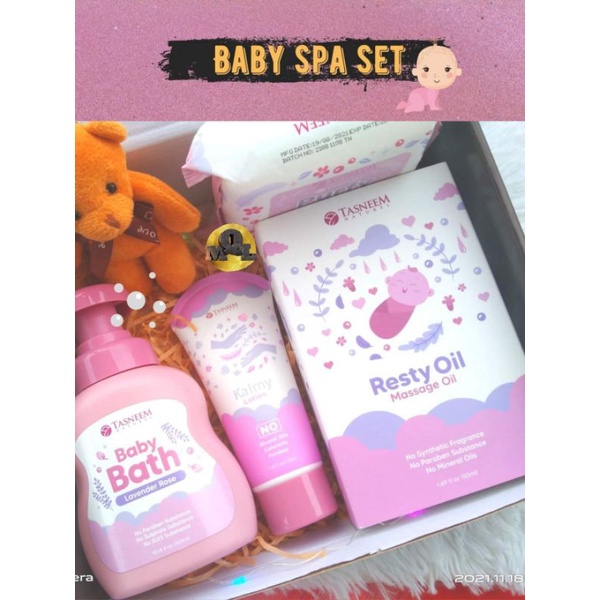 Tasneem naturel set spa baby ( mandian lavender,resty oil. kalmy lotion ...