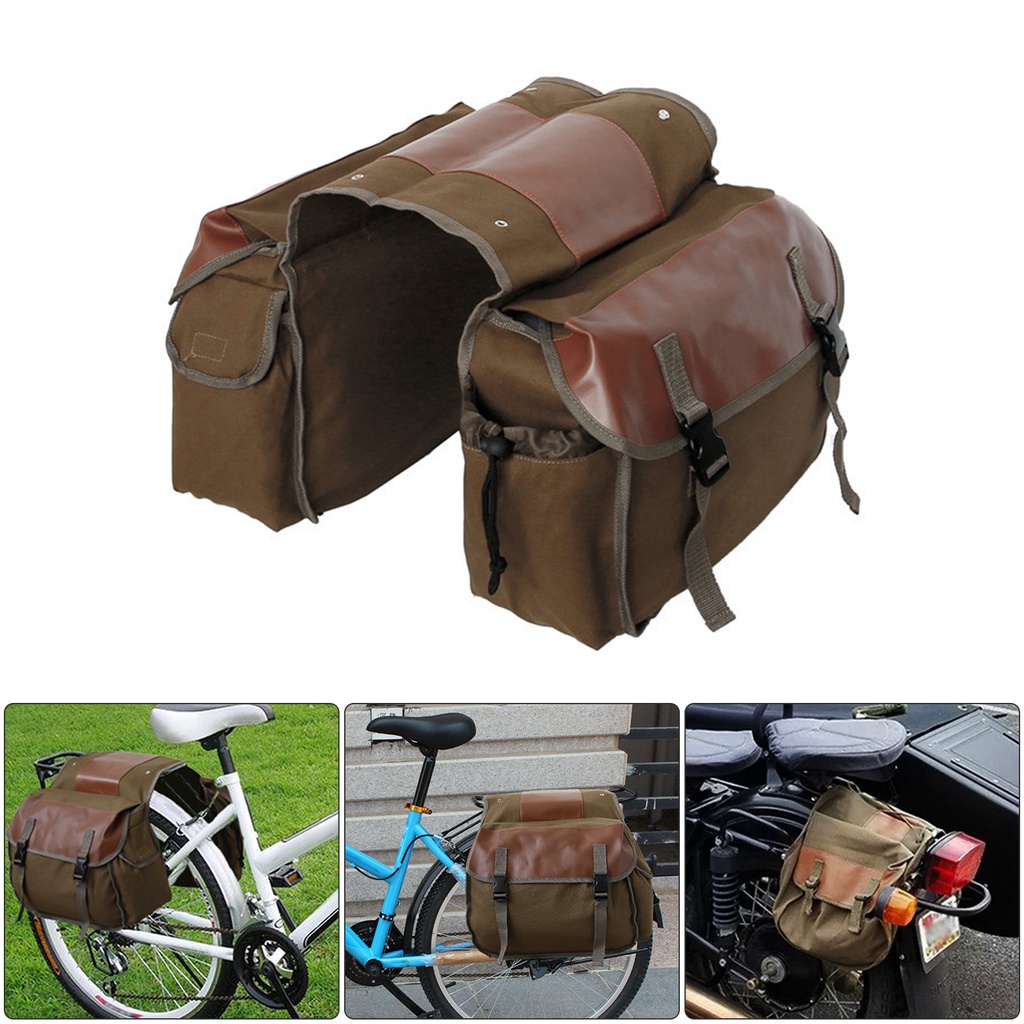 Motorbike Large Capacity Saddle Bag Motorcycle Riding Travel Canvas ...
