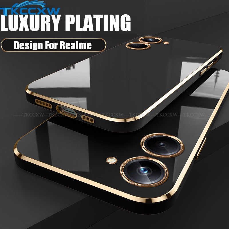 Square Plating Casing For Realme C55 10 Pro+ C33 9i 5G Narzo 50 5G Case ...