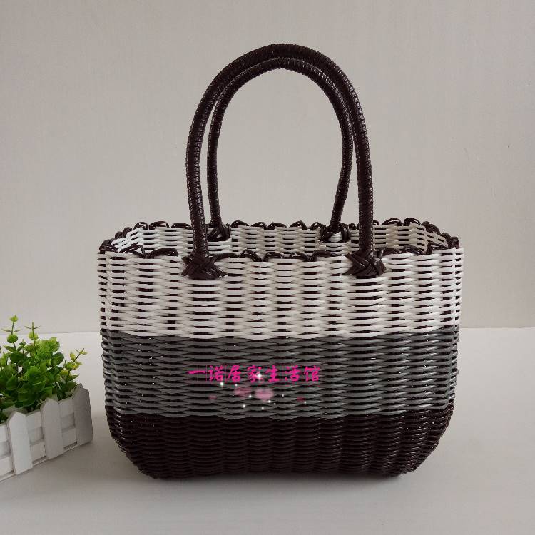 Fesyen satchel hand basket bakul beli-belah anyaman bakul penyimpanan ...