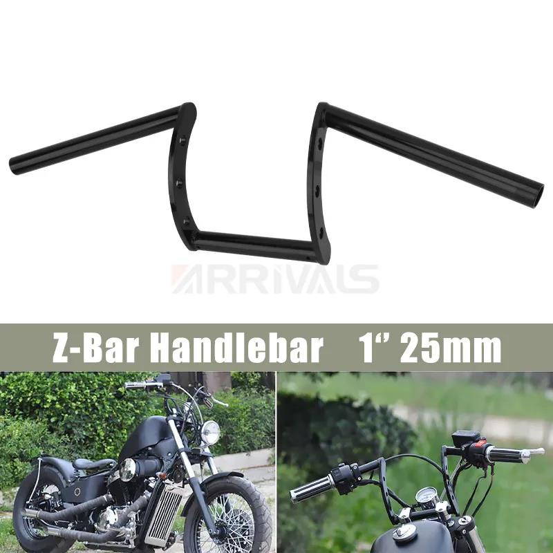 25MM Motorcycle Handlebars 1" Bobber Chopper Cruiser Handlebar Z Bar ...