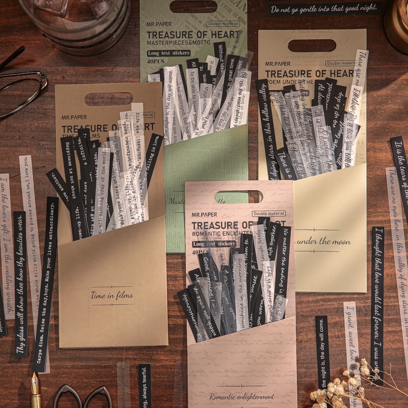 ENWEI 40 Pcs [Treasure of Heart] Double Material Journal Stickers Art ...