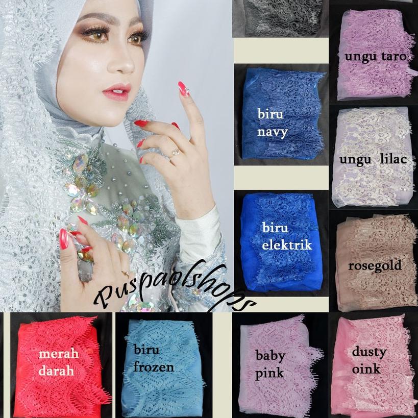 Brocade LACE VEIL PREMIUM SILK TILE HIJAB VEIL BRIDAL VEIL SLAYER ...