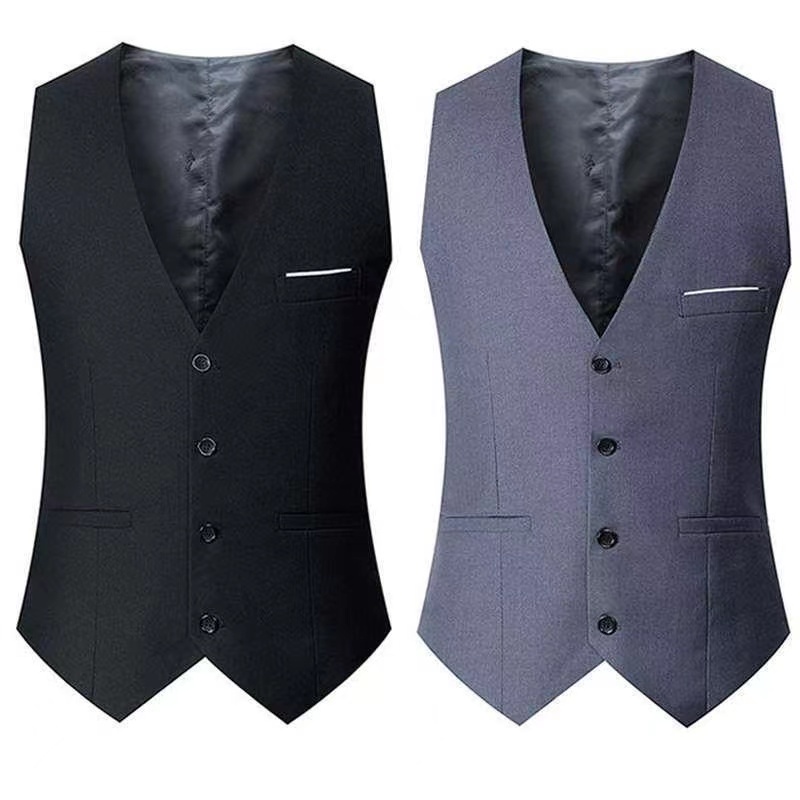 Waiter Vest Mens Suit Vest Male Waistcoat Business Formal Dresses Slim ...