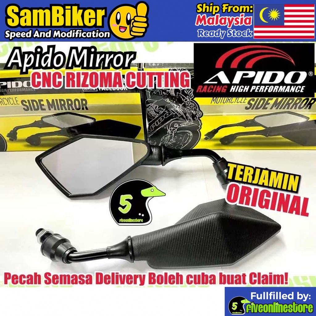 Apido Side Mirror CNC Yamaha Modenas SYM Y15ZR LC135 EX5 RS150 Wave ...