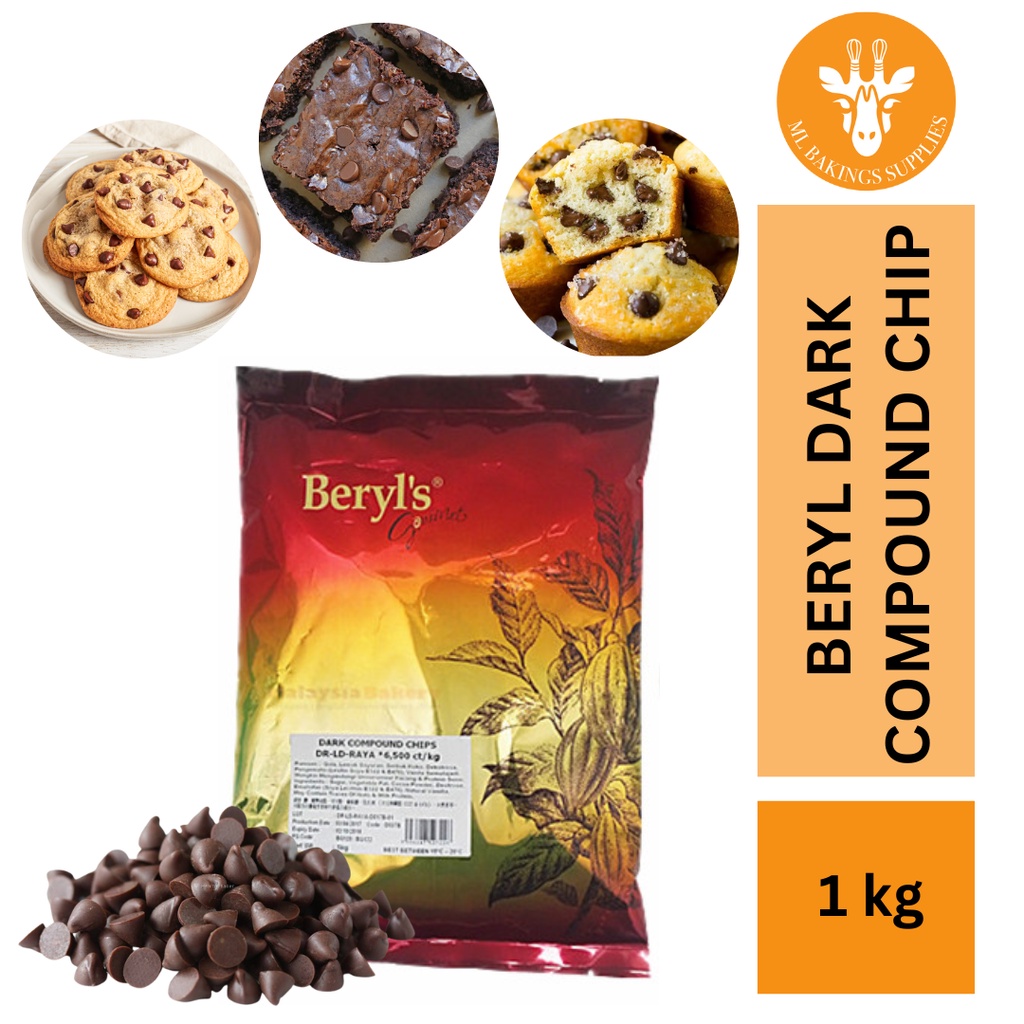 [READY STOCK] BERYL'S CHOCOLATE CHIP 1KG / Beryls gourmet dark Compound ...