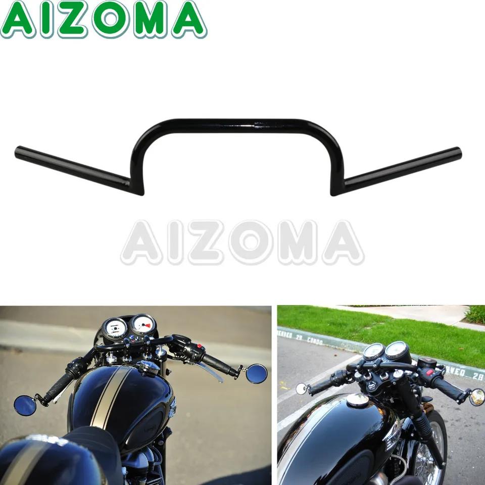 1 Inch Clubman Pullback Motorcycle Black Handlebar 25mm Custom Handle ...