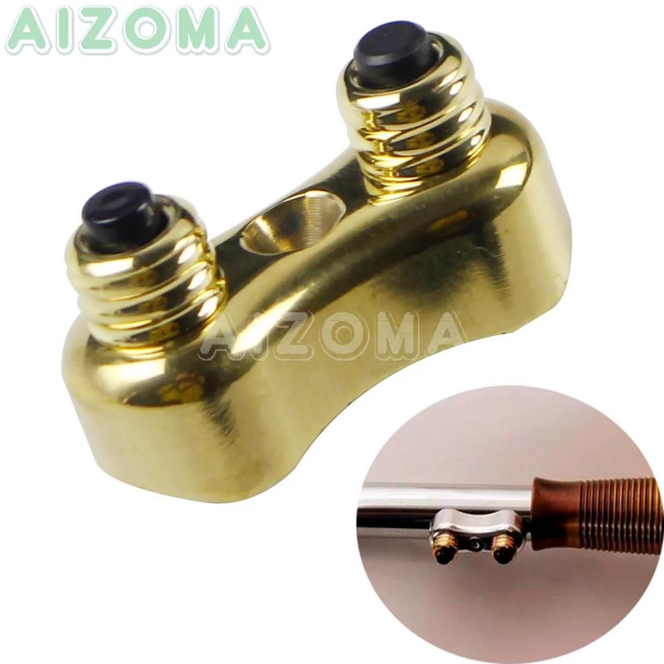 Brass Motorcycle 7/8" & 1" Handlebar Switches Dual Push Button Control ...