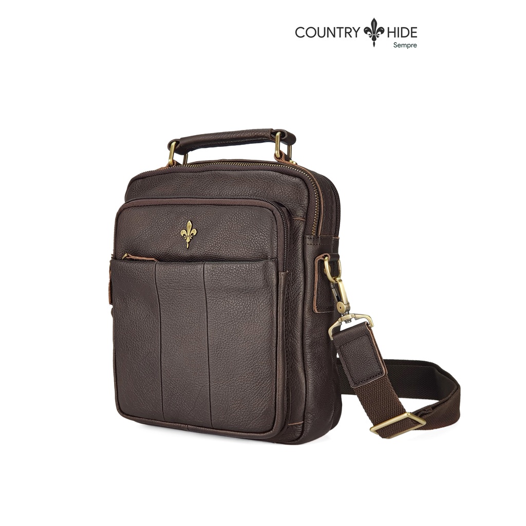 COUNTRY HIDE SEMPRE Top Grain Cowhide Crossbody Sling Bag with Hand ...