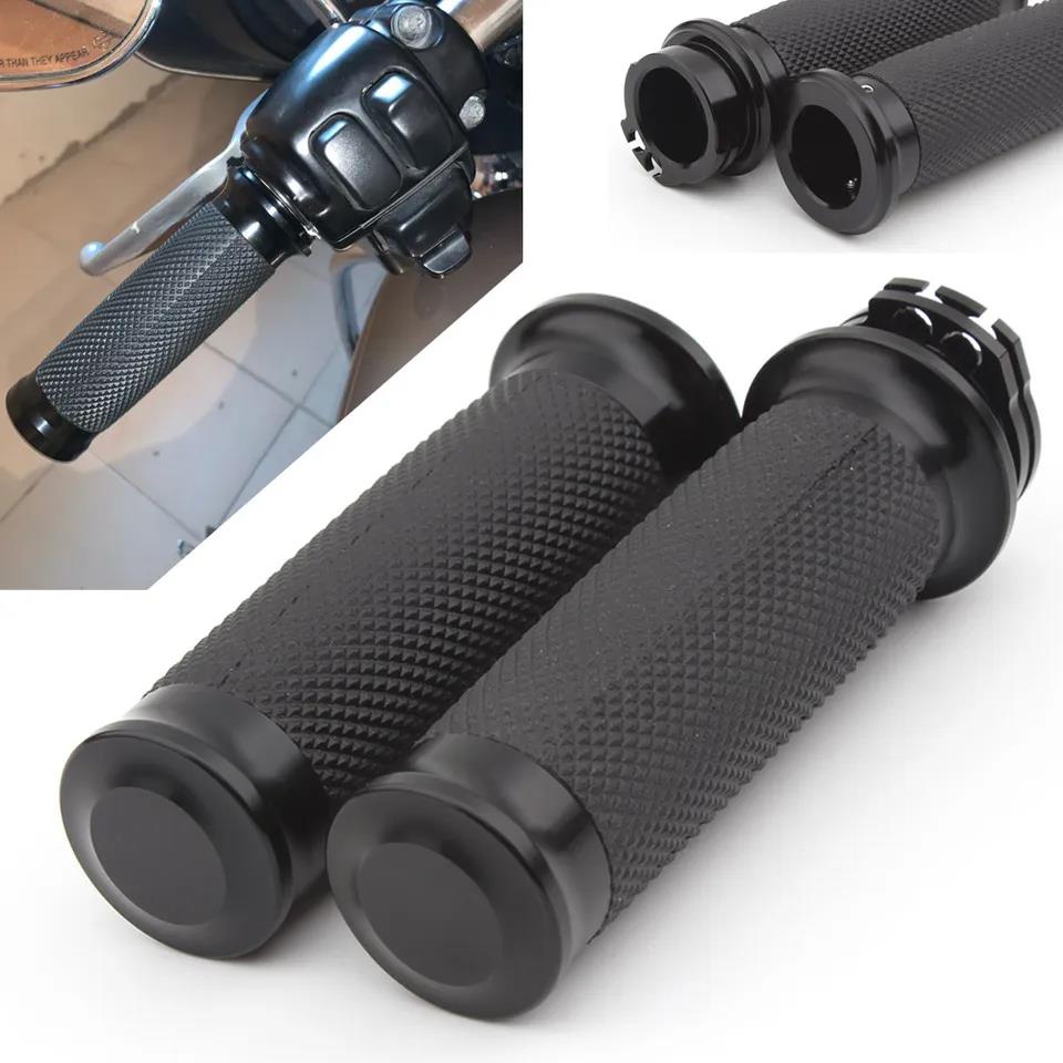 Universal Black 1" Hand Grip Handle Bar Handlebar Motorcycle For Harley ...