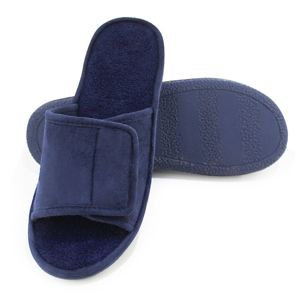 Men's Adjustable Open Toe Memory Foam Slippers for Orthopedic Diabetic ...