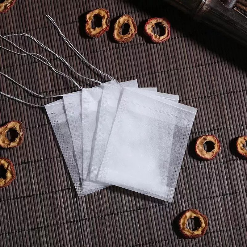 100PCS Empty Tea Bag | Tea Filter Bag With Drawstring Disposable Food ...