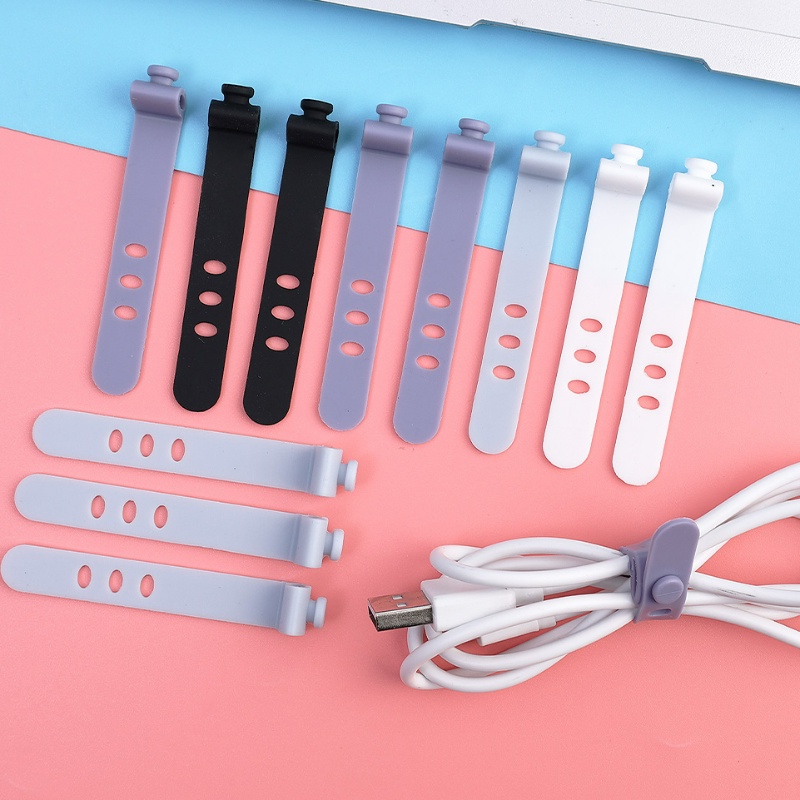 1/5Pcs Silicone Cable Strap Clips / Wire Organizer Data Cable Reusable ...