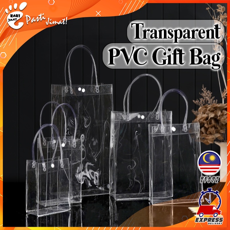 Kaki Jimat Transparent PVC Plastic White Clip Button Bag Rectangle ...