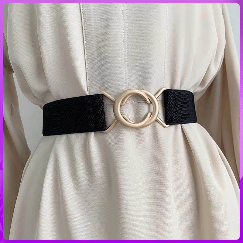 CHEN'S elastic double ring buckle waist seal women's belt belt | Shopee ...