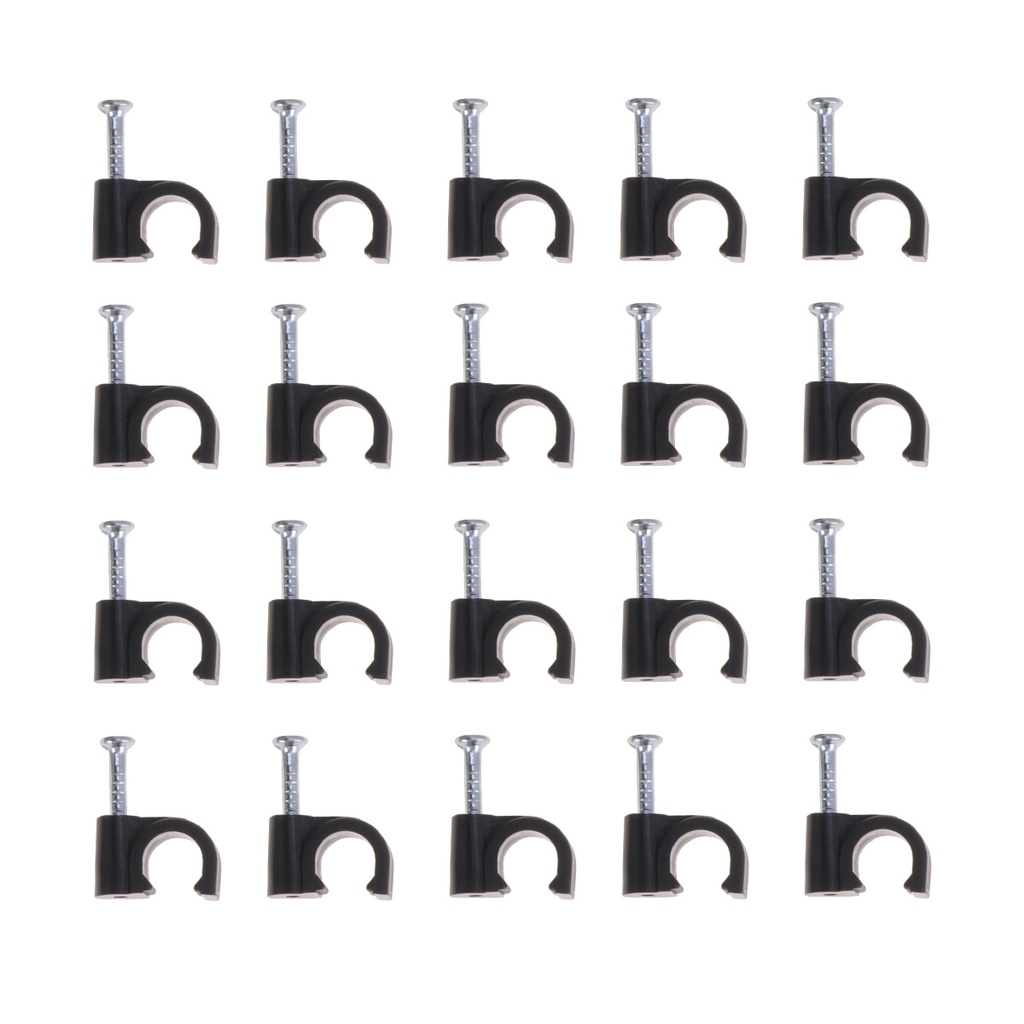 Ready Stock 100pcs 5mm Plastic Cable Clip Wire Cord Fastener Telephone ...