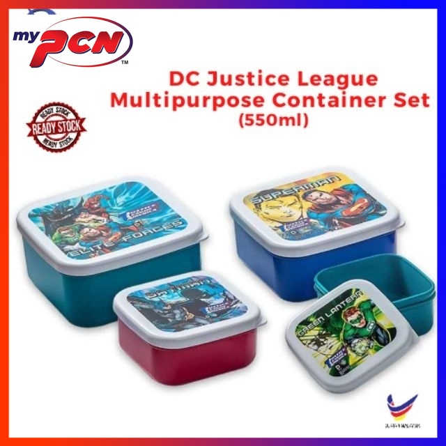 DC Justice League Multipurpose Container Set (550ml) | Shopee Malaysia