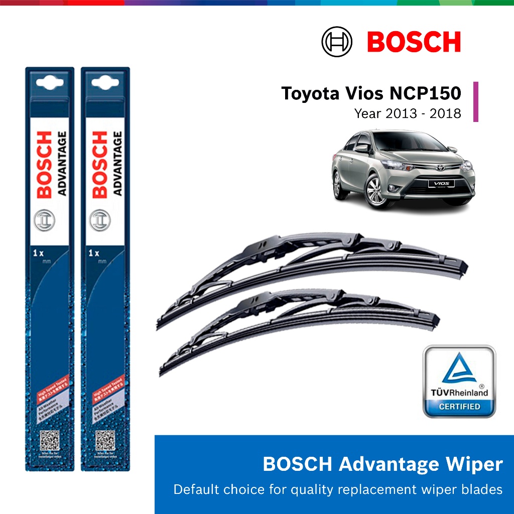 Bosch Advantage U Hook Wiper Set for Toyota Vios NCP150 (24"/14") | Shopee Malaysia