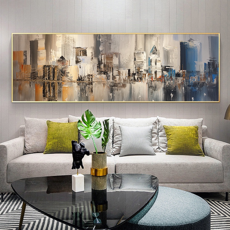 Customize City Building Canvas Painting Modern Poster Wall Art Prints ...