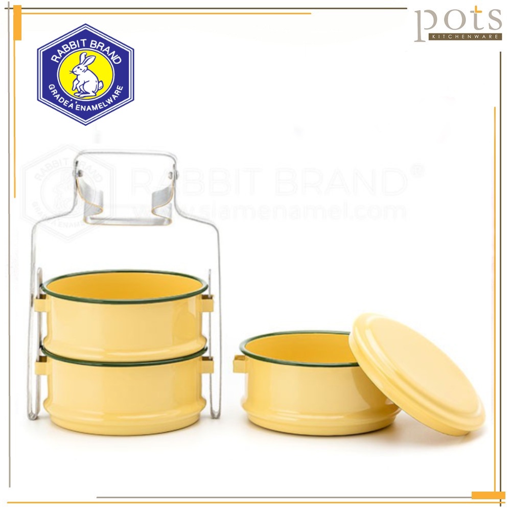 Rabbit Brand Enamel Traditional Thick Tiffin Carrier Food Storage ...