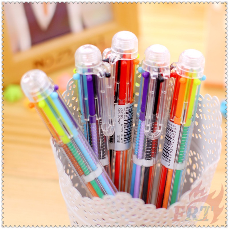 1Pc 6Colors Ballpoint Pen Transparent Ballpoint Pen Creative Cute ...