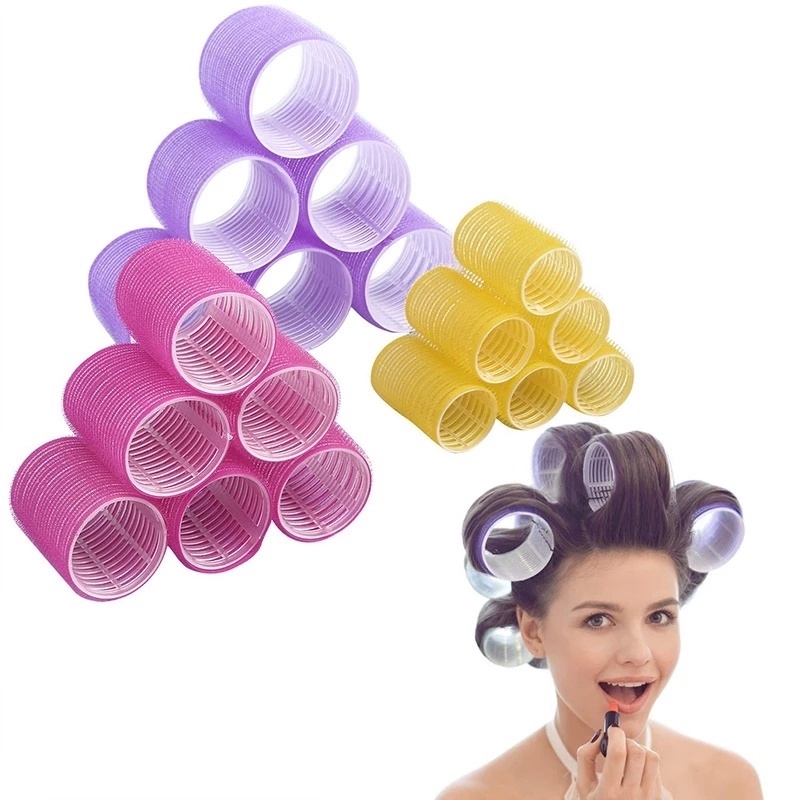 Women Natural Gripping Hair Rollers Self-adhesive Bangs Roll / Large ...