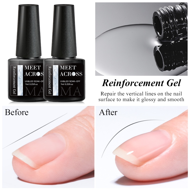 MEET ACROSS Reinforcement Gel Nail Polish Keep Long Lasting Enhanced ...