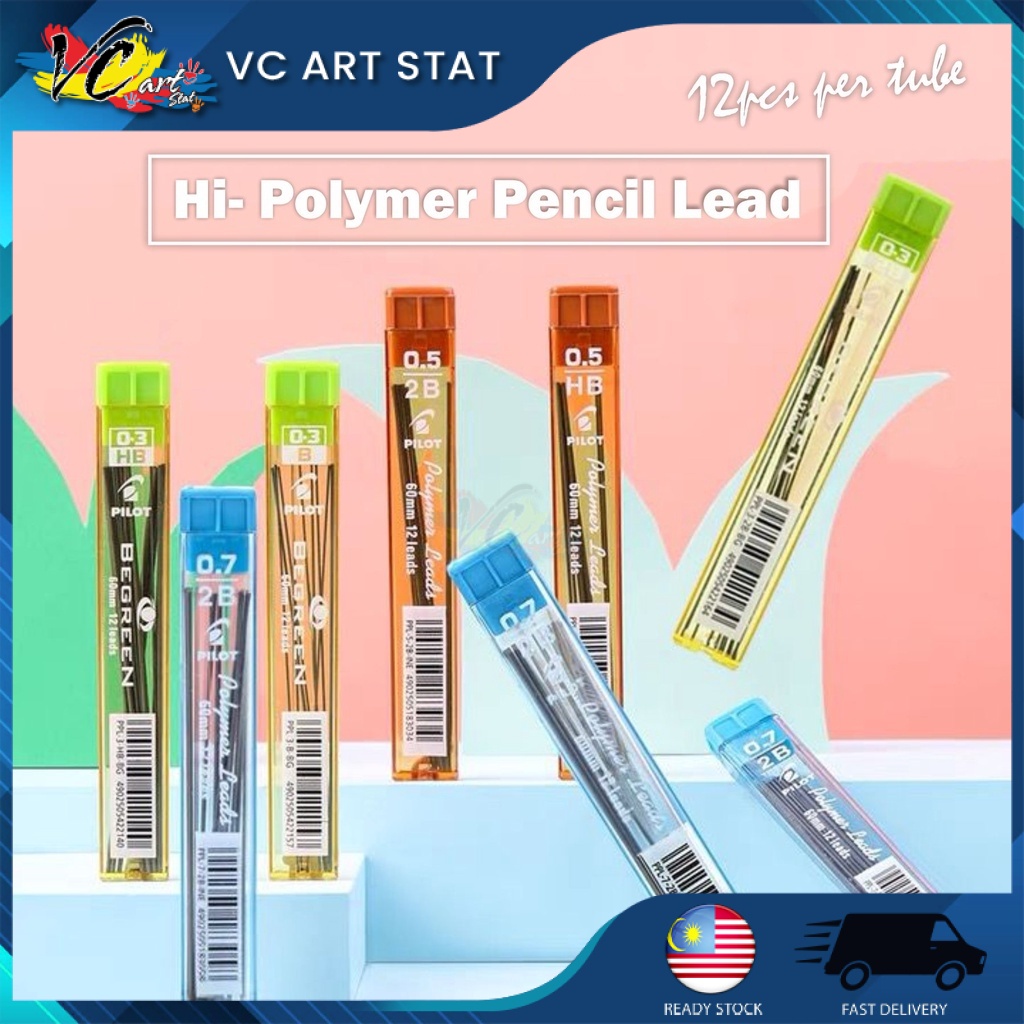 Pilot Hi Polymer Pencils Leads 2B Pencil Refill Pensel Picit Stationery ...
