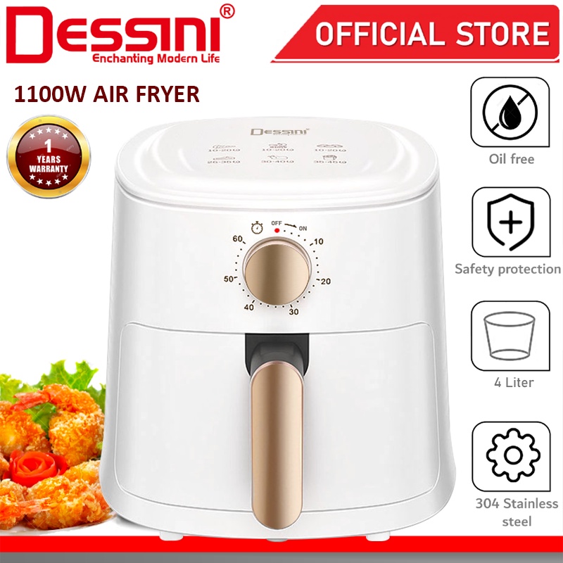 DESSINI ITALY AF-40 Electric Oven Convection Air Fryer Toaster Timer ...