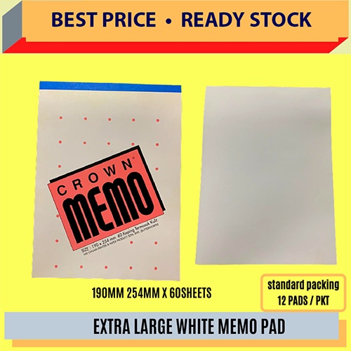 OKADA EXTRA LARGE WHITE MEMO PAD / MEMO PAD / WHITE MEMO PAD / EXTRA ...
