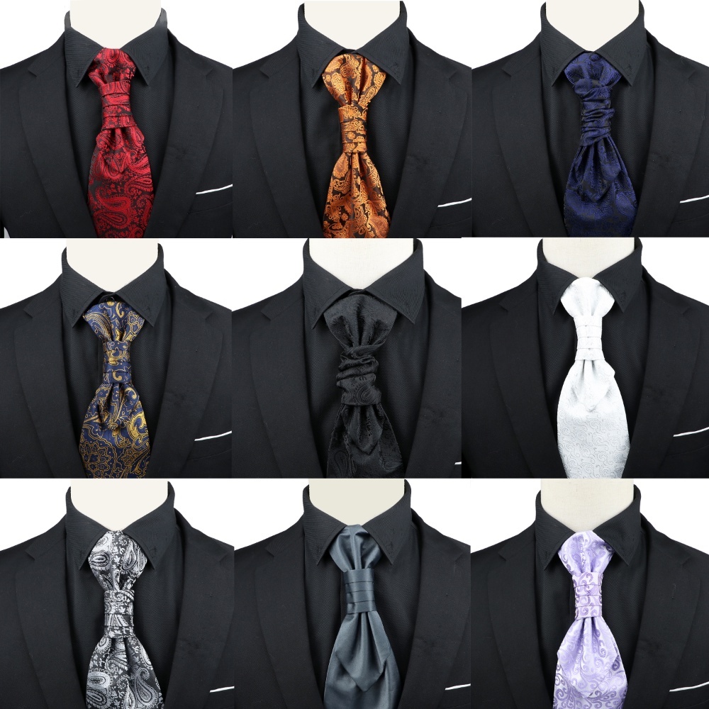 ZONFAZ Luxury Men Paisley Ascot Necktie Tuxedo Man Silk Ties Wedding ...