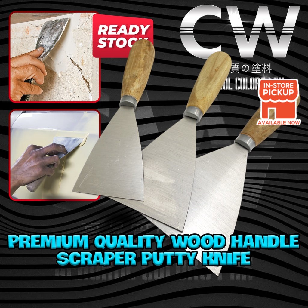 [ 1" -4" ]Stainless Steel Scraper Wood Handle Durable Metal Wall ...